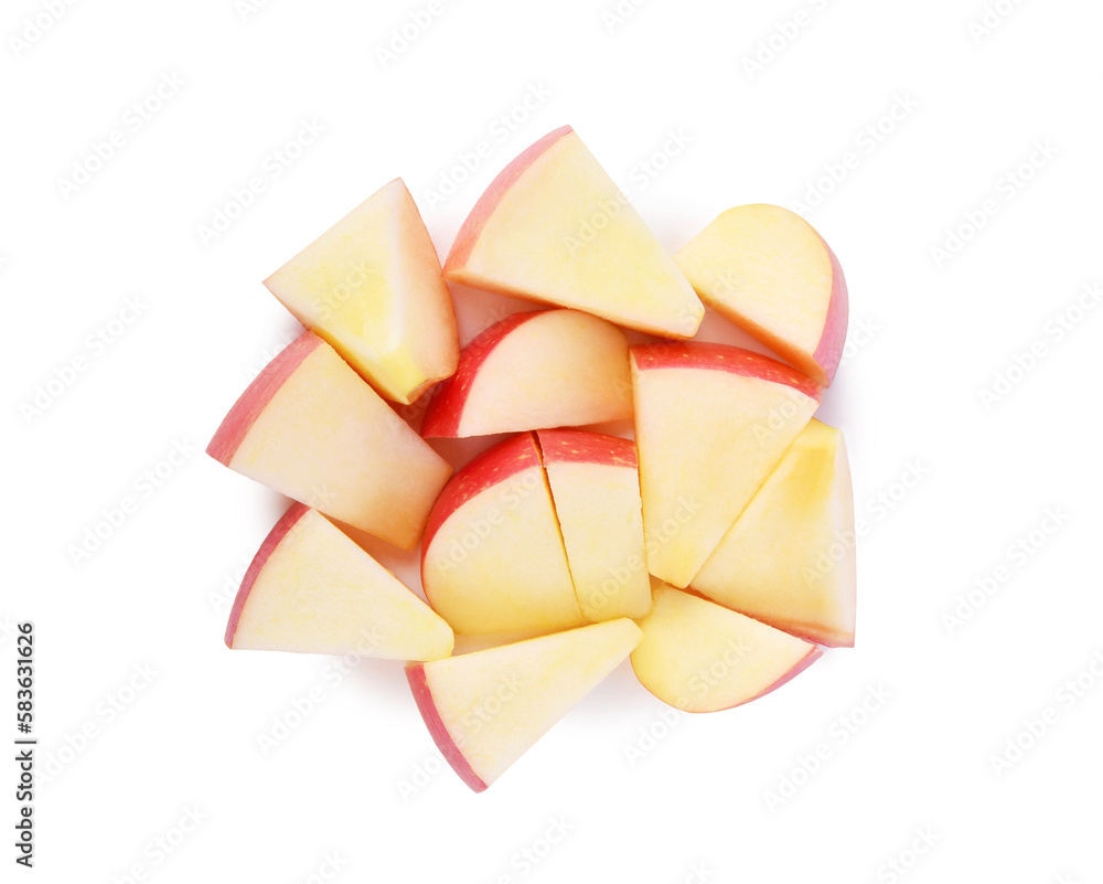 Slices of fresh red apple isolated on transparent background. PNG Stock ...