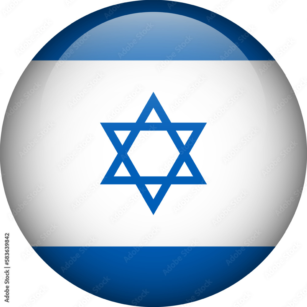 Israel flag button. Emblem of Israel. Vector flag, symbol. Colors and ...