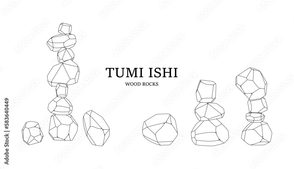Japanese board game Tumi ishi. Vector illustration on a white ...