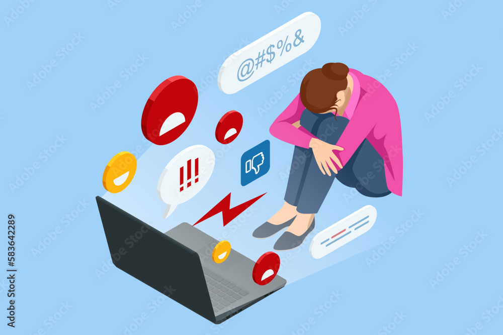 Isometric Cyberbullying or Bad Influence on the Internet. Cyberbullying ...