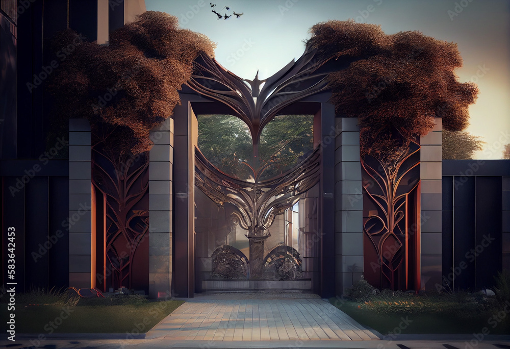 Innovative Main Gate Design. Modern Entrance Portal Architecture ...