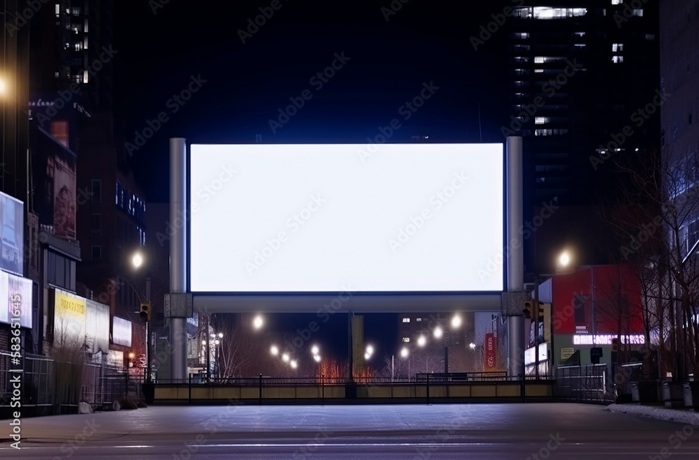 Generative AI illustration of big billboard in the city announcing ...