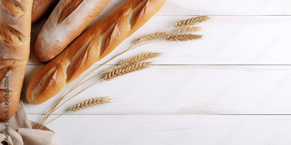 The Delicate Crust of Fresh White Bread. Ai Generated Art. Bakery, food ...