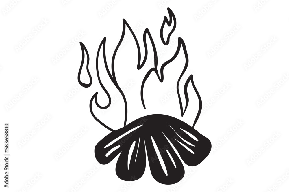 Campfire Svg, Camp Fire Svg, Fire Camping Silhouette, Bonfire Svg ...