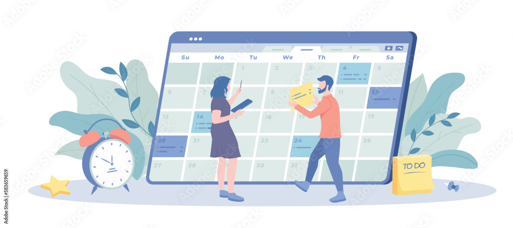 Schedule Management. Time planning, list of tasks online, to do ...