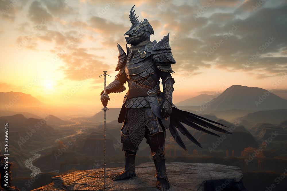 AI-Generated Epic DND Paladin Aarakocra Bird Character, From the ...