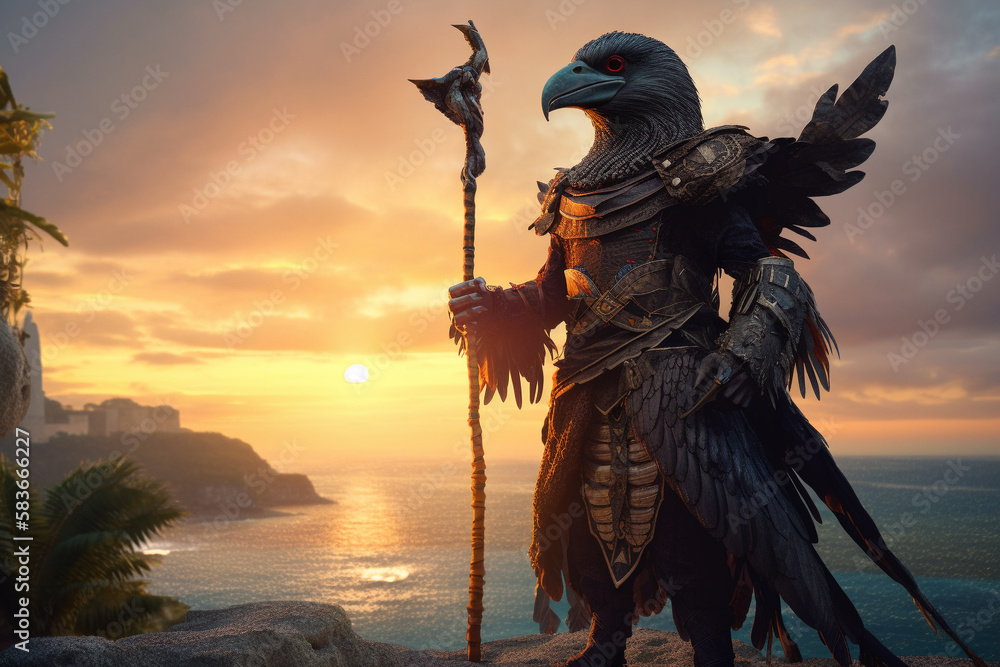 AI-Generated Epic DND Paladin Aarakocra Bird Character, From the ...