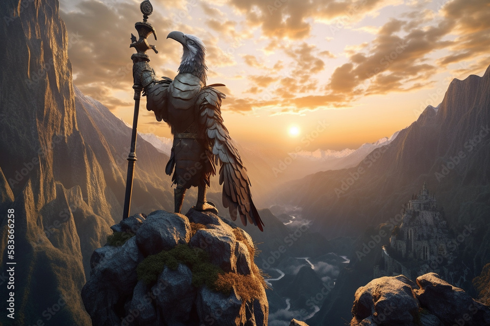 AI-Generated Epic DND Paladin Aarakocra Bird Character, From the ...