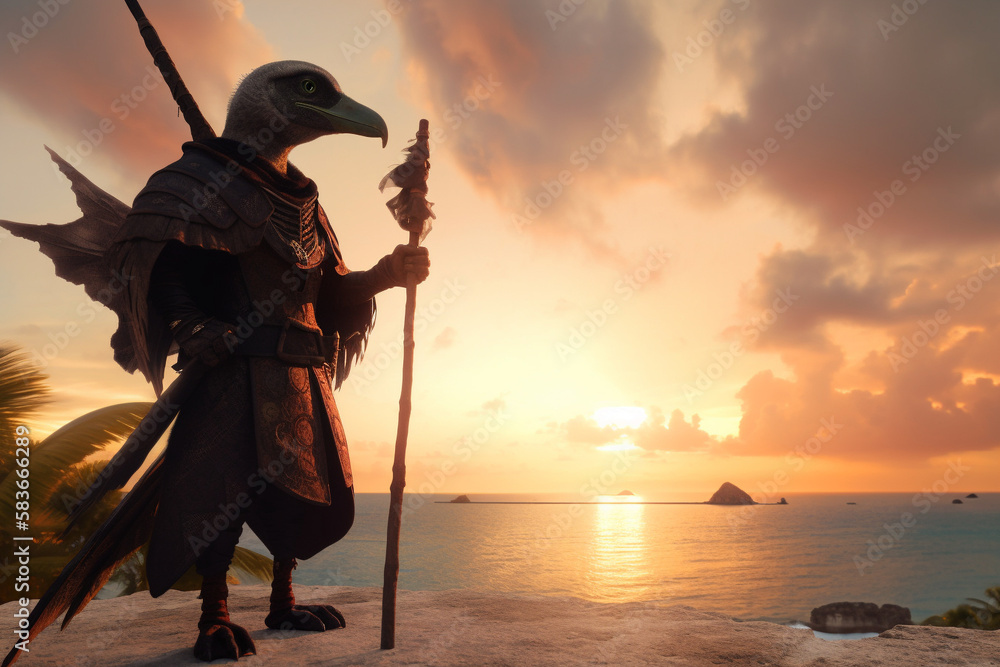 AI-Generated Epic DND Paladin Aarakocra Bird Character, From the ...