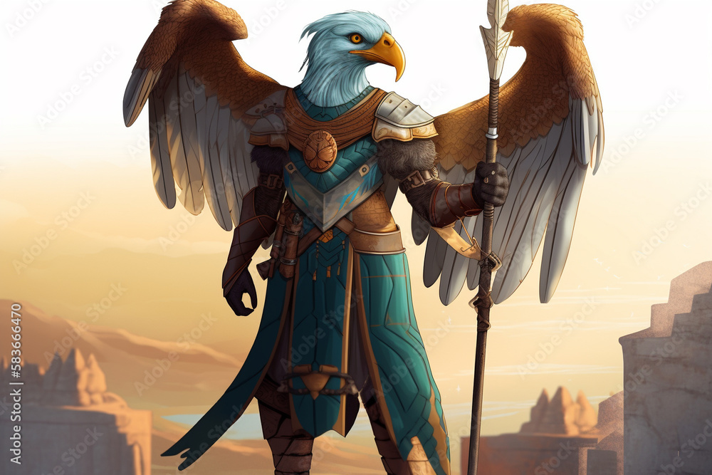 AI Generated DND Paladin Aarakocra Bird Character, From the Elemental ...