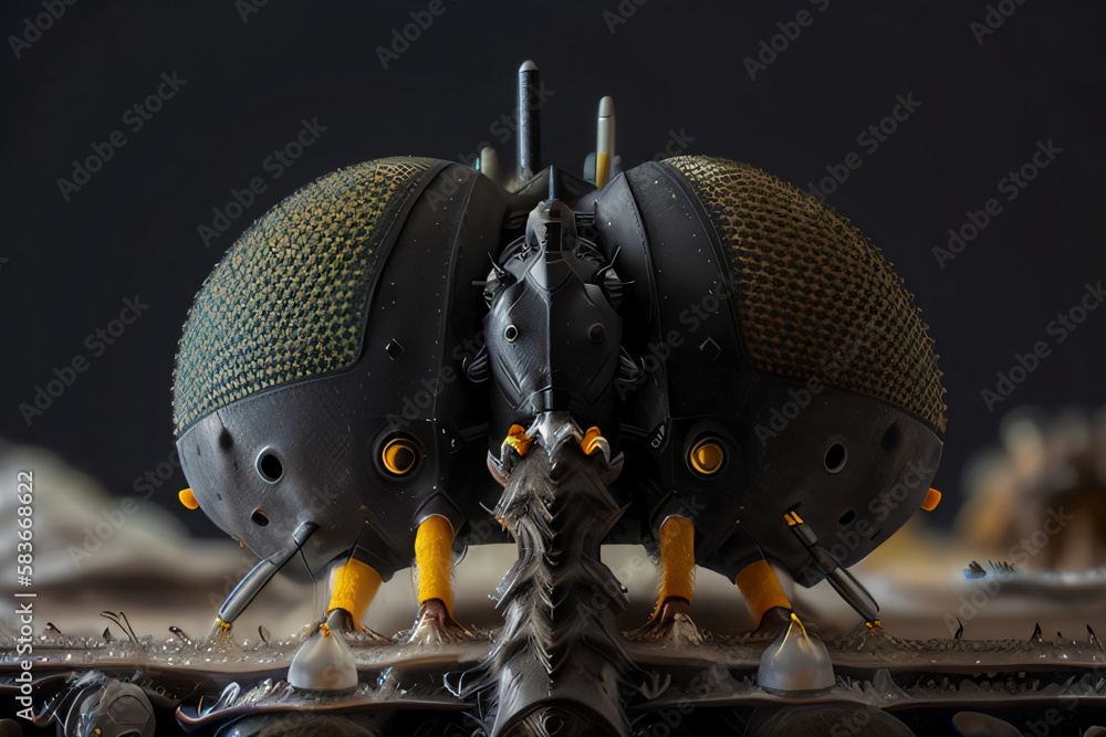 Macro View Bug Eye Sci-Fi Ship Hybrid Technology Background Wallpaper ...