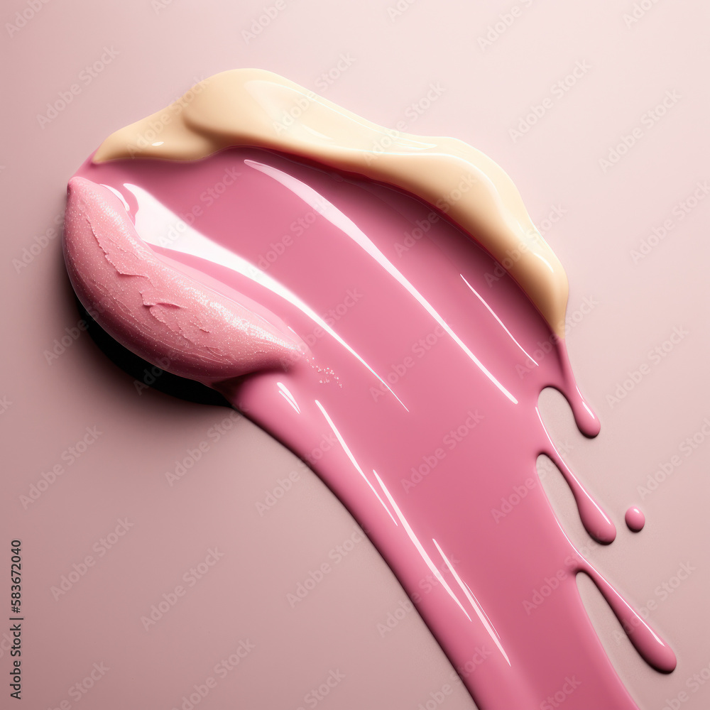 Expressive lip paint stain with different textures. Beauty, cosmetics ...