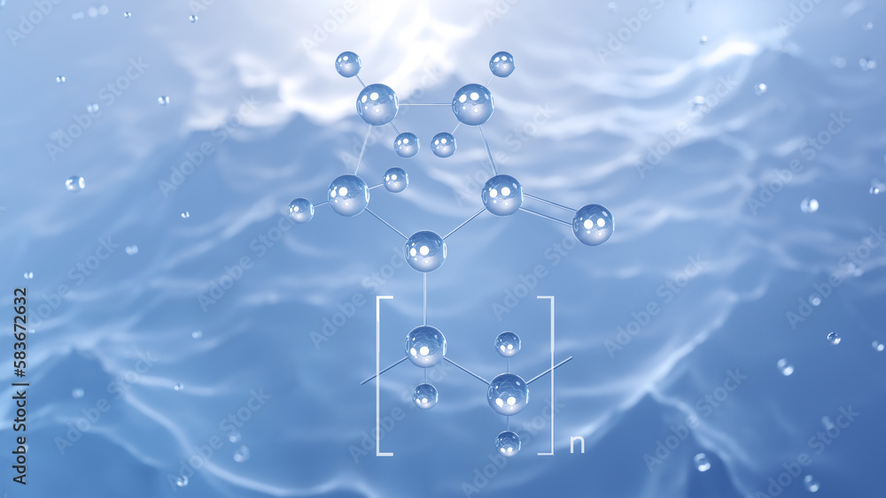 polyvinylpyrrolidone molecular structure, 3d model molecule, povidone ...