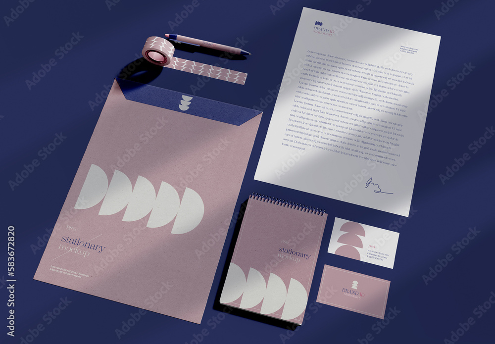 Stationery Office Set Mockup Stock Template | Adobe Stock