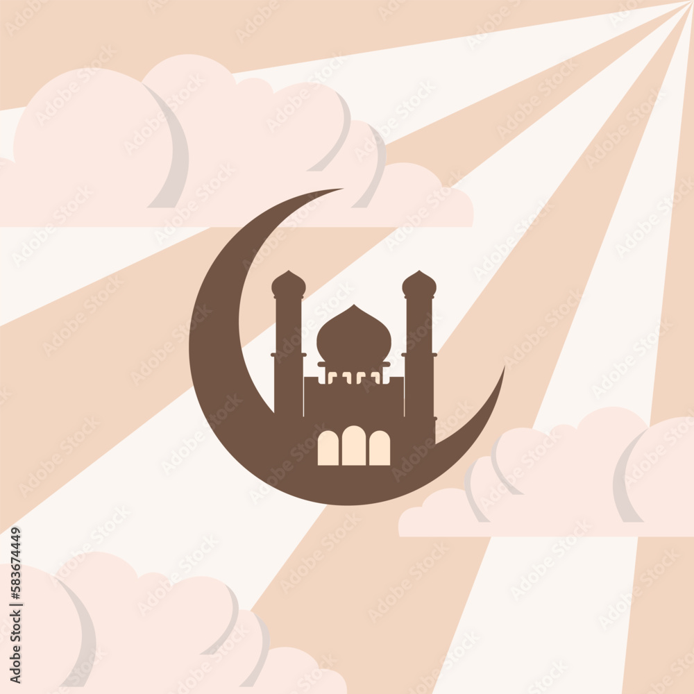 mosque vector illustration for background. muslim greeting card mosque ...