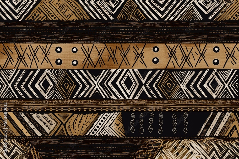 repeating african mudcloth pattern. generative AI Stock Illustration ...