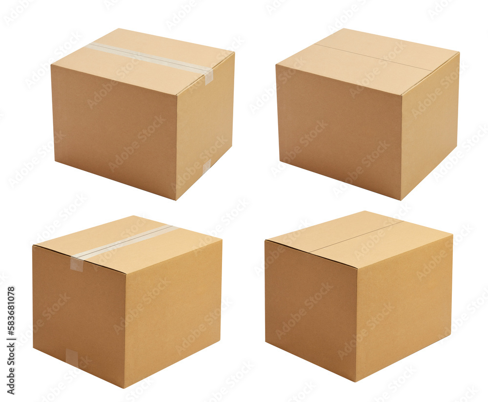 box package delivery cardboard carton packaging isolated shipping gift ...