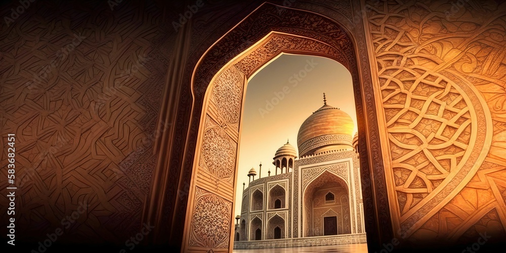 Islamic background made with generative ai technology. can be used as ...