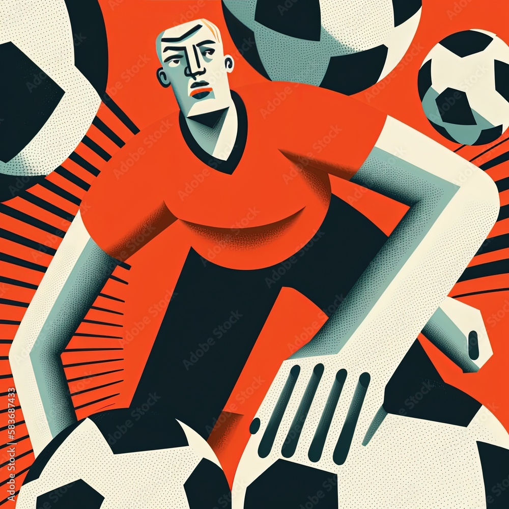 Retro illustration in constructivism, modernism cartoon style of ...