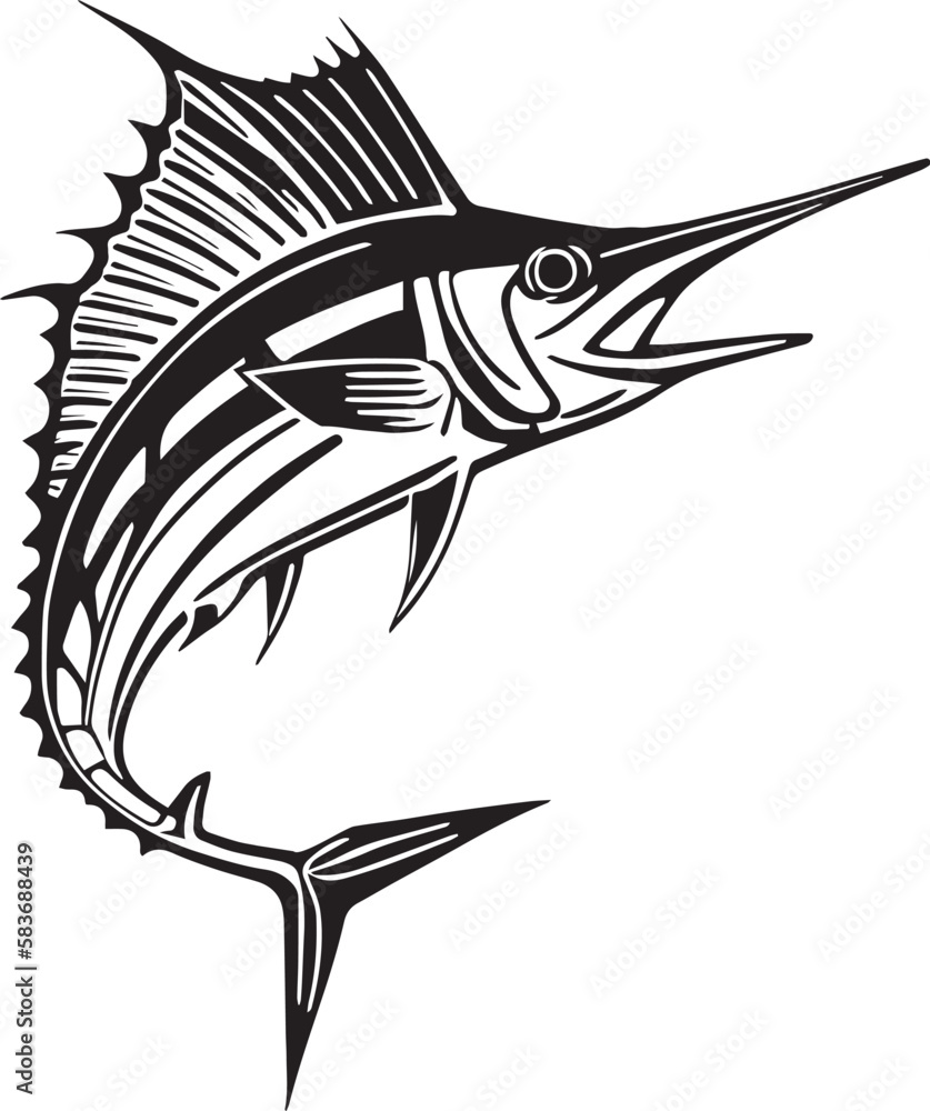 Marlin silhouette icon Vector Illustration Stock Vector | Adobe Stock