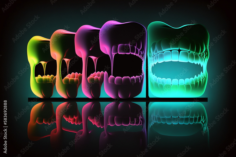 Oral health and dental examination creativity. Abstract tooth dentist ...