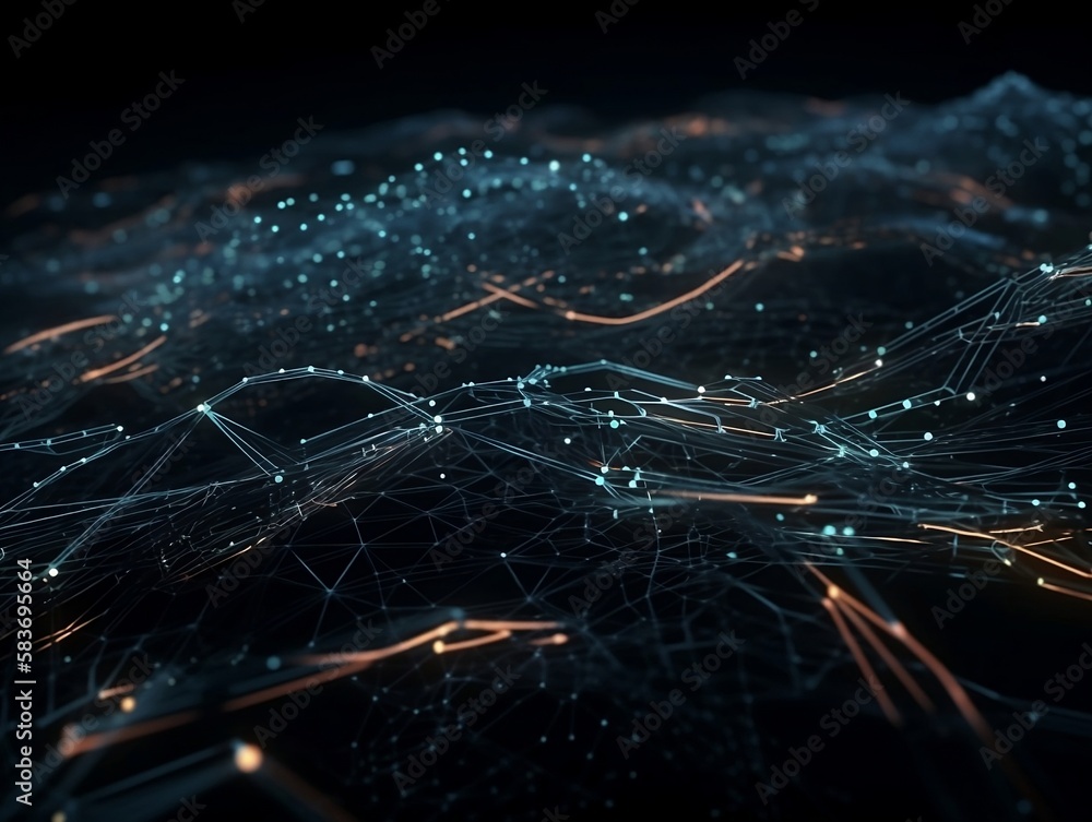 Abstract connected dots and lines. Concept of AI technology, Motion of ...