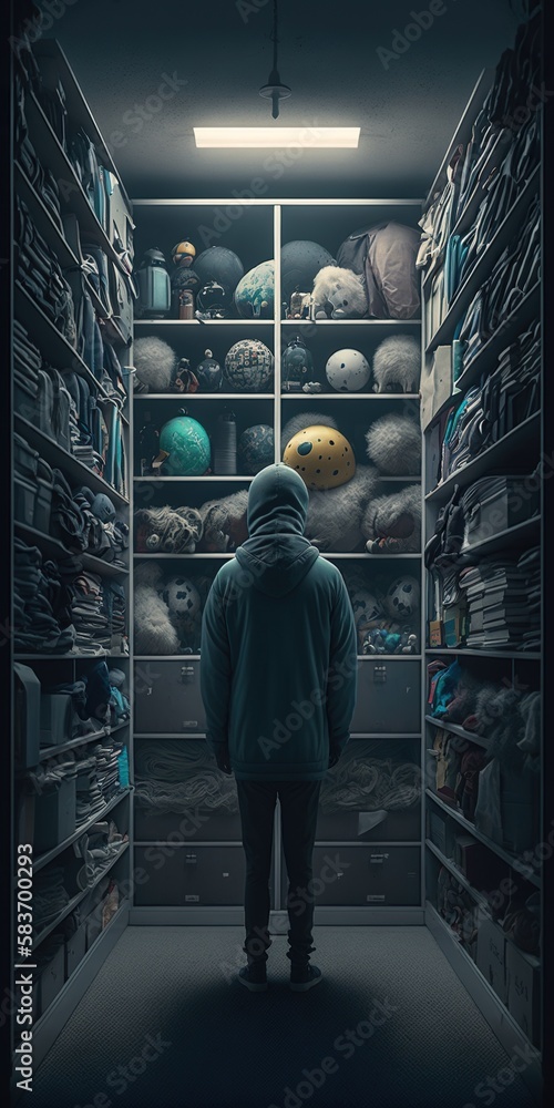 person with OCD organizing their collection, concept of Obsessive ...