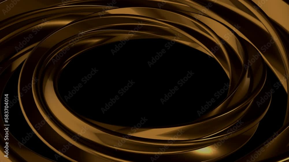 Golden Rotation. This stock motion graphics video shows a close-up shot ...