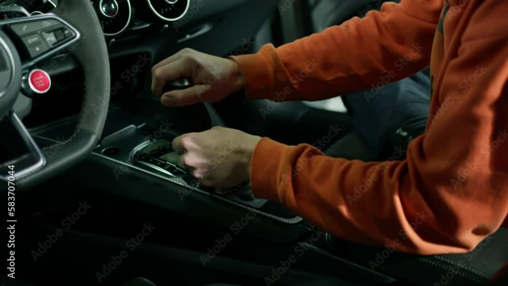 Salon of a prestigious modern luxury car Concept of passion for driving ...