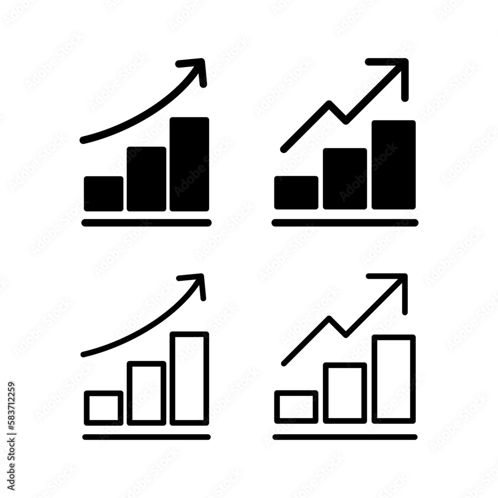 Growing graph Icon vector illustration. Chart sign and symbol. diagram icon Stock Vector | Adobe ...