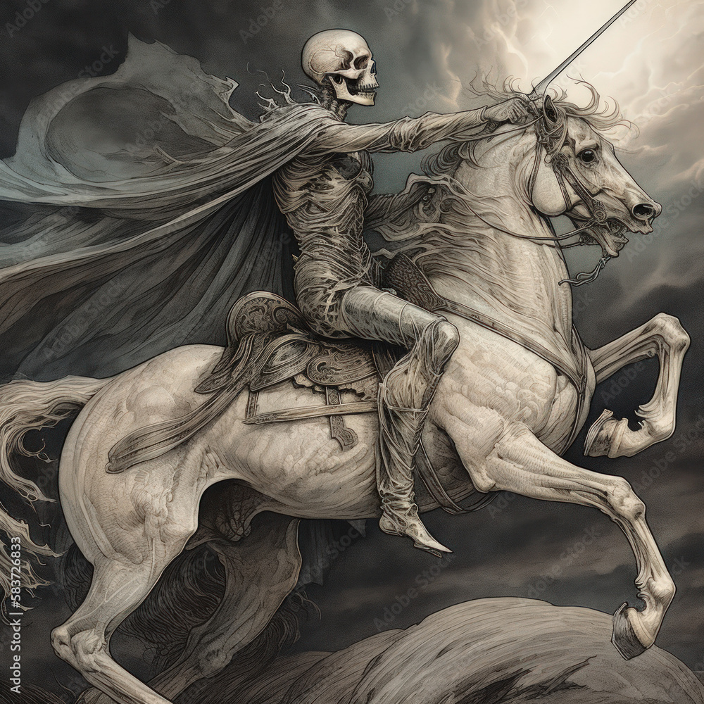 Death Rides a Pale Horse, AI Stock Illustration | Adobe Stock Death Rides a Pale Horse, AI Stock Illustration | Adobe Stock