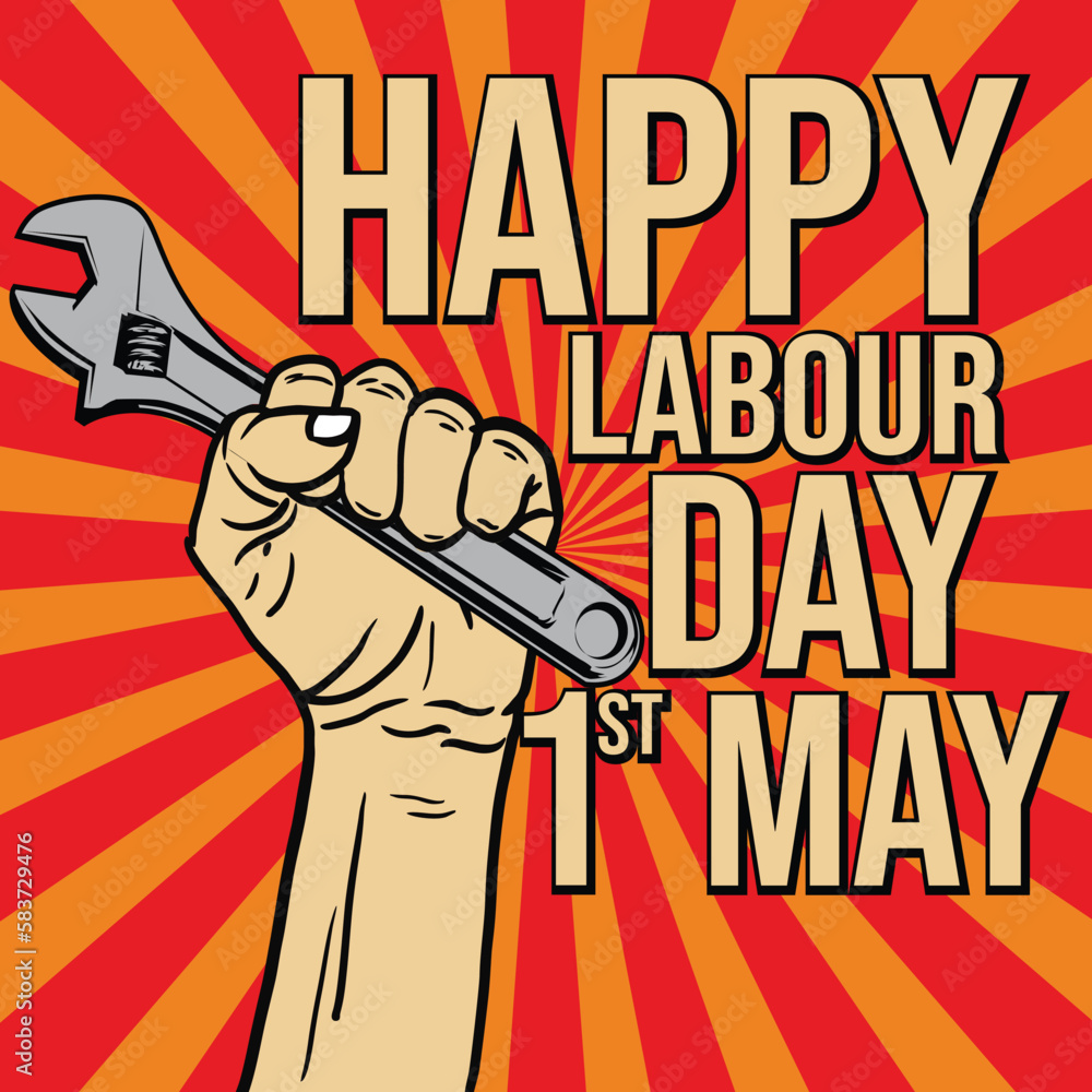 International workers day Mayday happy labour day crowd worker icon ...