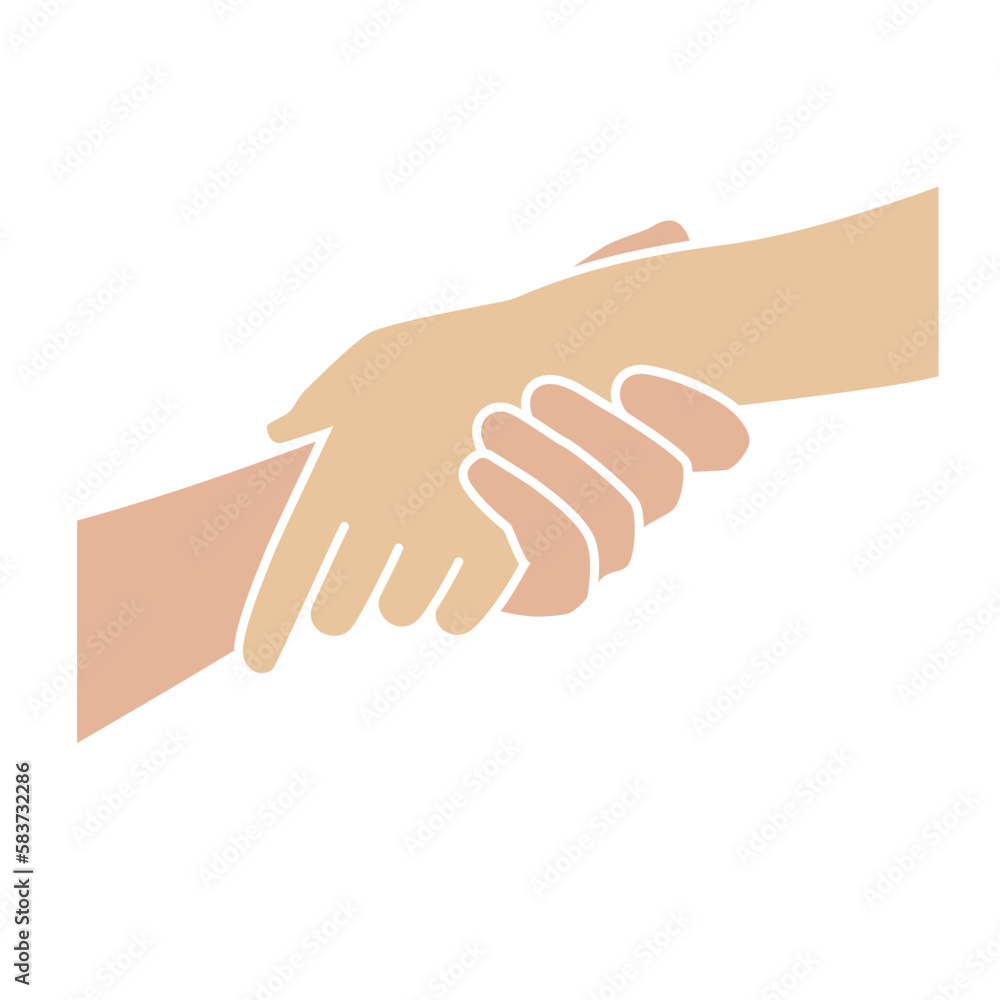 Helping hand concept. Gesture, sign of help and hope. Two hands taking ...