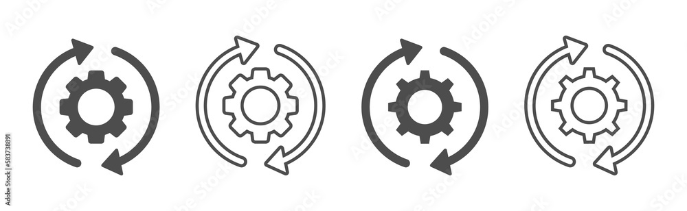 Sync process vector graphics set Stock Vector | Adobe Stock