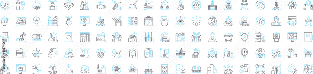 Smart Energy vector line icons set. Smart, Energy, Technologies ...