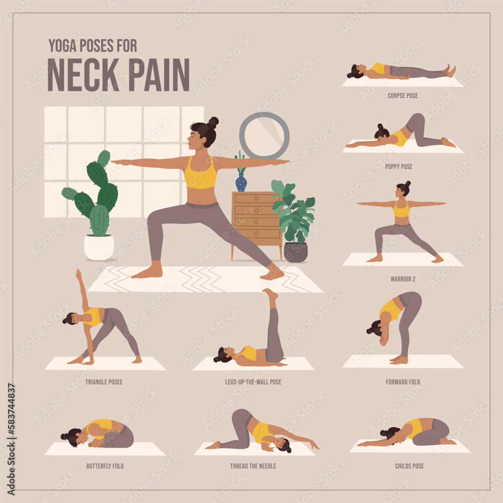 Yoga poses for Period Pain . Young woman practicing Yoga pose. Woman ...