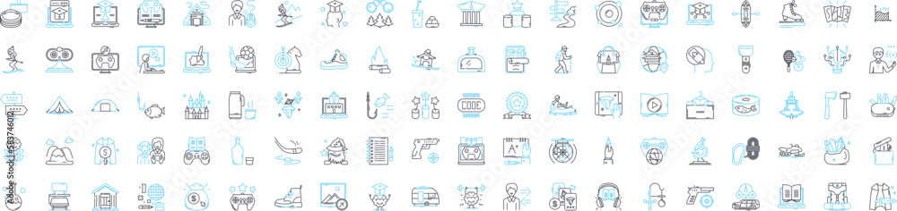 Remote work travel vector line icons set. Remote, Work, Travel, Remote-Work, Work-Travel ...