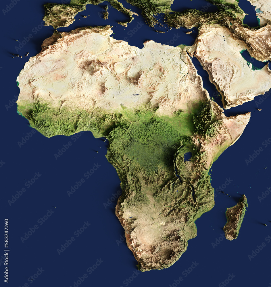 3d illustration of a highly detailed map of Africa. Elements of this ... 3d illustration of a highly detailed map of Africa. Elements of this ...