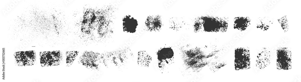 Vector hand drawn ink design elements. Sponge stamps, dry brush marks ...