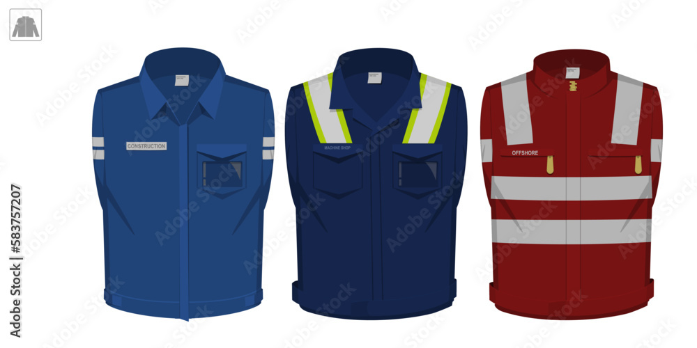 Isolated industrial uniform on white background Stock Vector | Adobe Stock