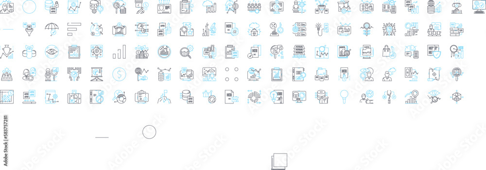 Analysis vector line icons set. Analyze, Analyzing, Examining, Studying ...