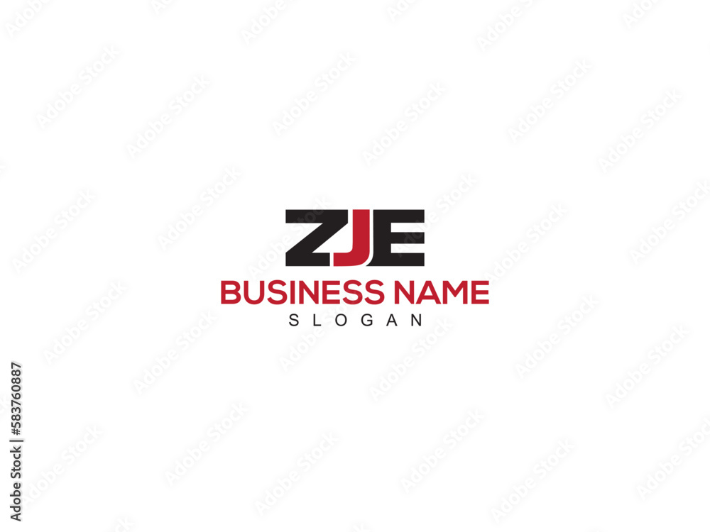 Minimalist Alphabet Letter ZJ z j e zje Logo Design For Business Stock ...