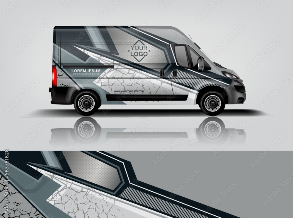 Car decal design vector. Graphic abstract stripe racing background kit ...