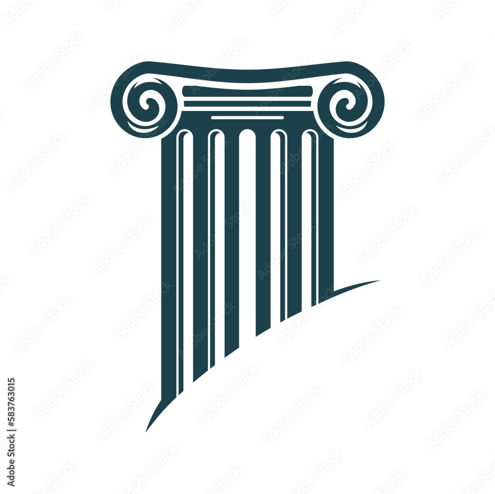 Ancient Greek column and pillar symbol. Legal, attorney, law office ...