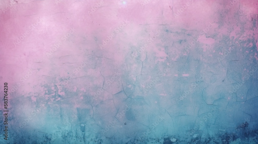 Crackled pink and blue cement wall background, generative ai composite ...