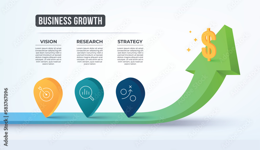 Grow up arrow infographic template. Stock Vector | Adobe Stock