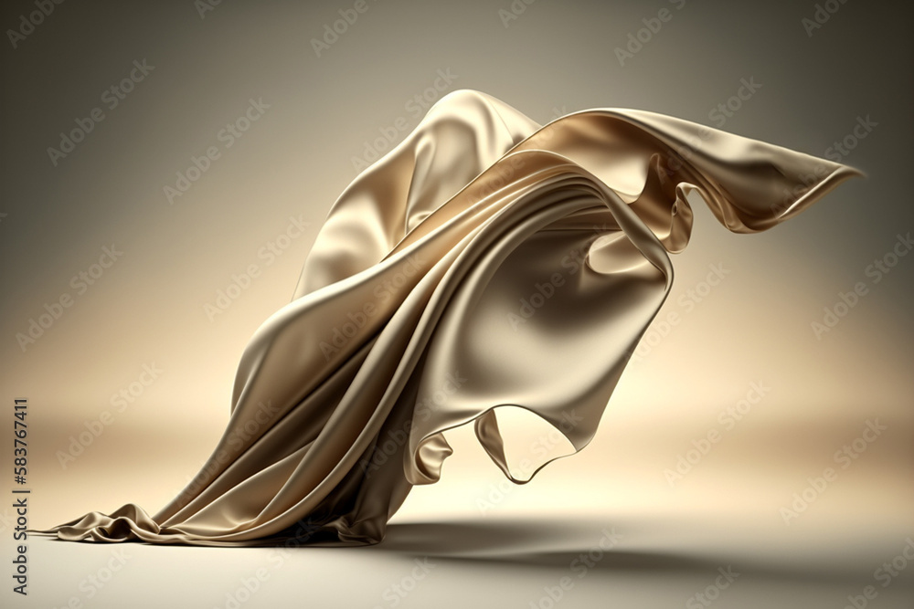 Elegant fashion flying satin silk cloth design for product display ...