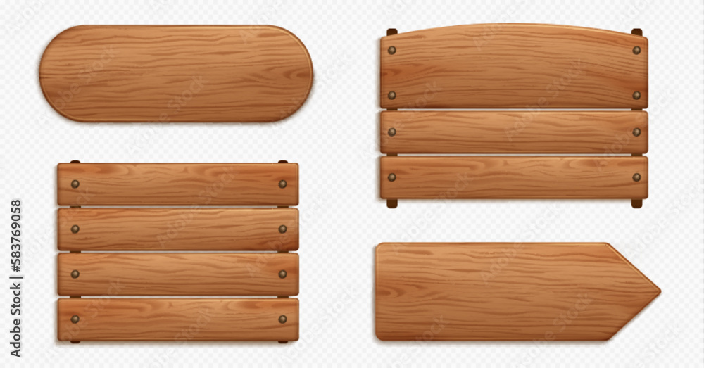 Photo & Art Print Wooden signboards, banners and arrow sign board from ...