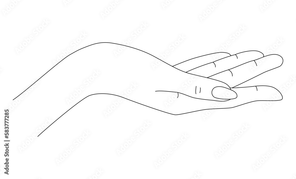 Vector illustration of an outstretched arm flat design isolated on a ...