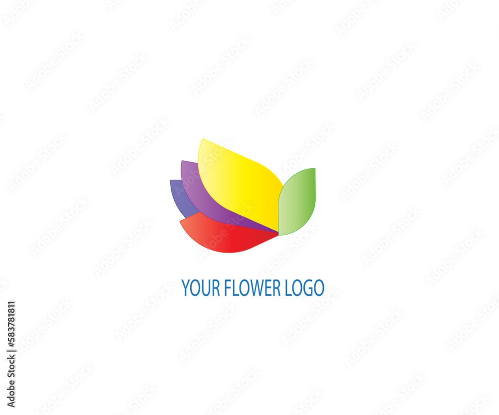 Flower logo, new colorful logo, rainbow flower logo, new logo Stock ...
